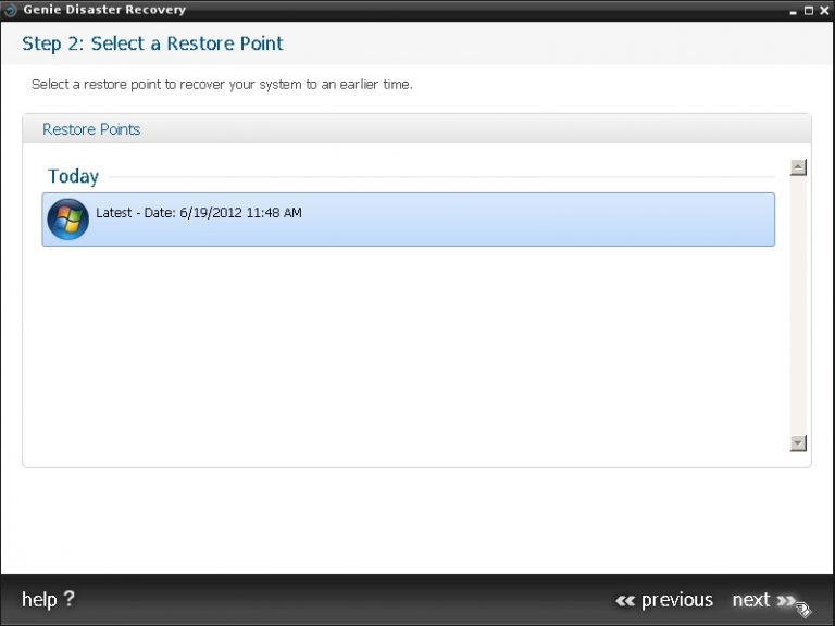 Genie Timeline Disaster Recovery Screenshot Tour - Genie9 Wiki